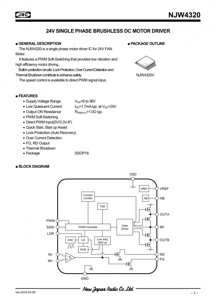NJW4320 datasheet page 1