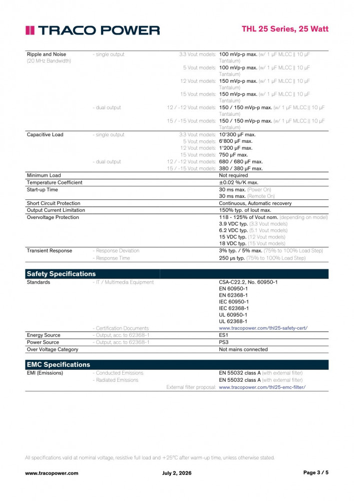 THL 25 series technical document page 3