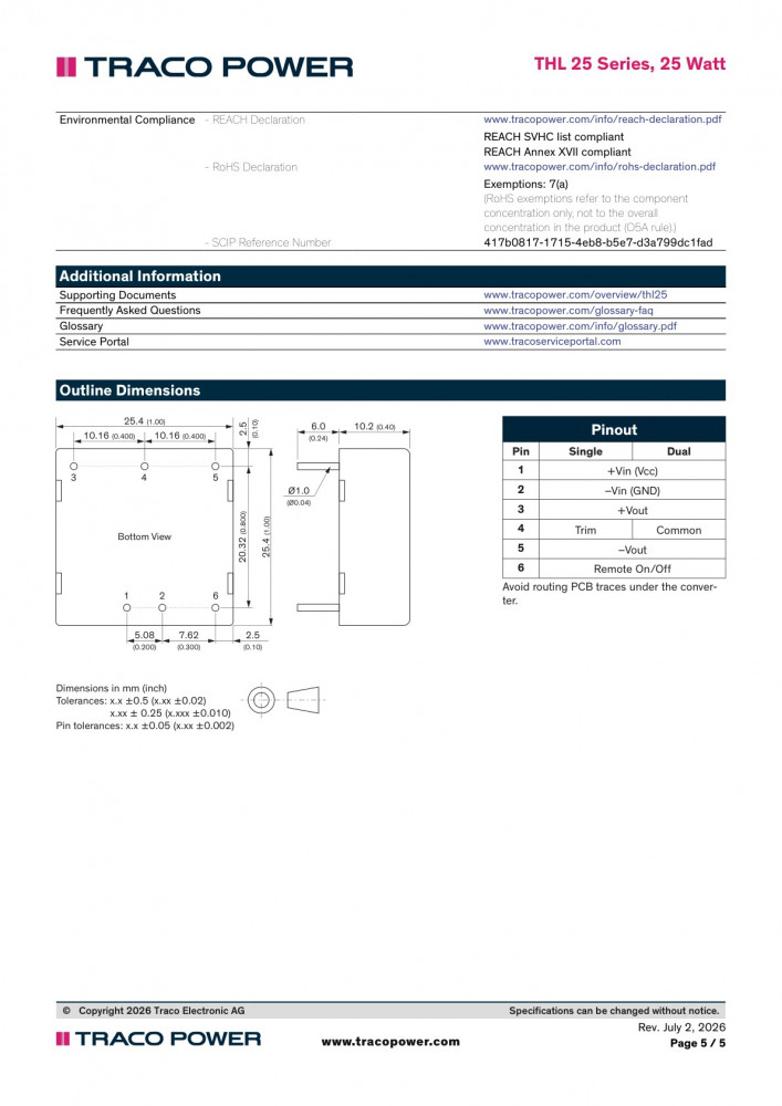THL 25 series technical document page 5