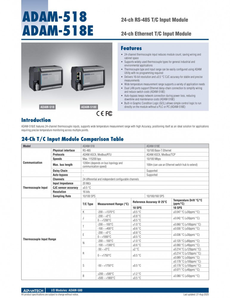ADAM-518E/518 technical document page 1