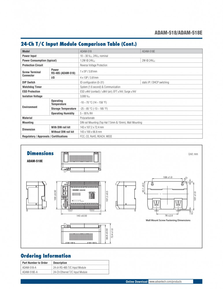 ADAM-518E/518 technical document page 2