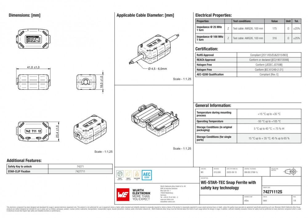 74271112S technical document, page 1