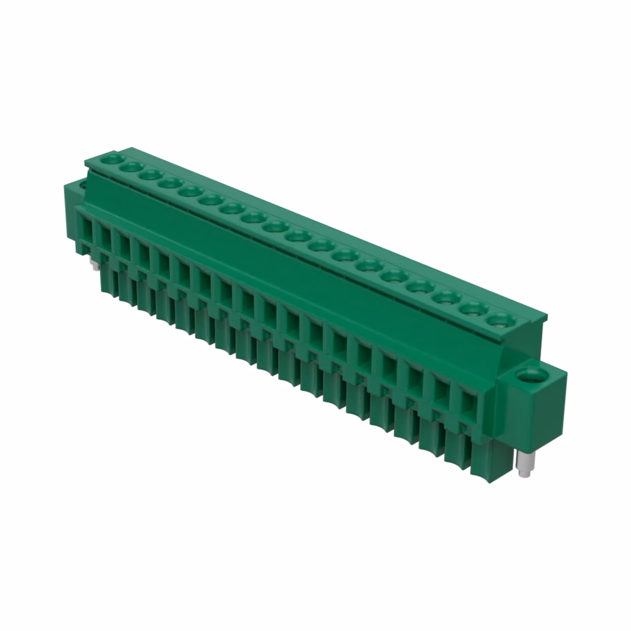 3.81mm Pitch Eurostyle Vertical Plug, with Retention Screws and Standard  Imprinting, Rear Wire Entry, Green Housing, Gold (Au) Plated, 18 Circuits for sale