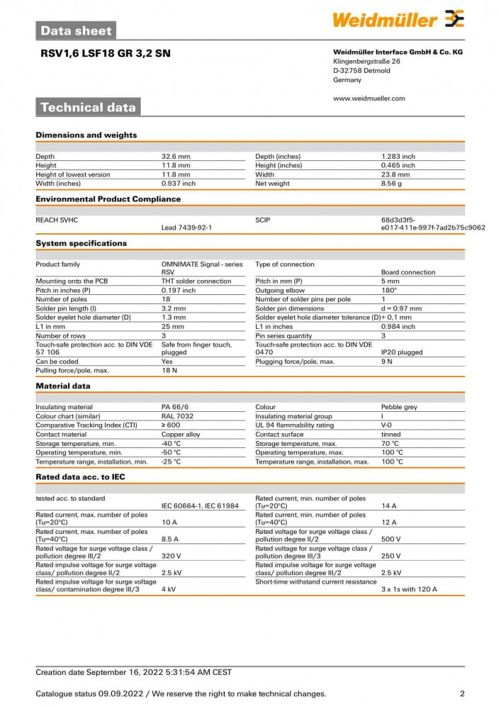 WEIDMULLER 1444900000 datasheet page 2