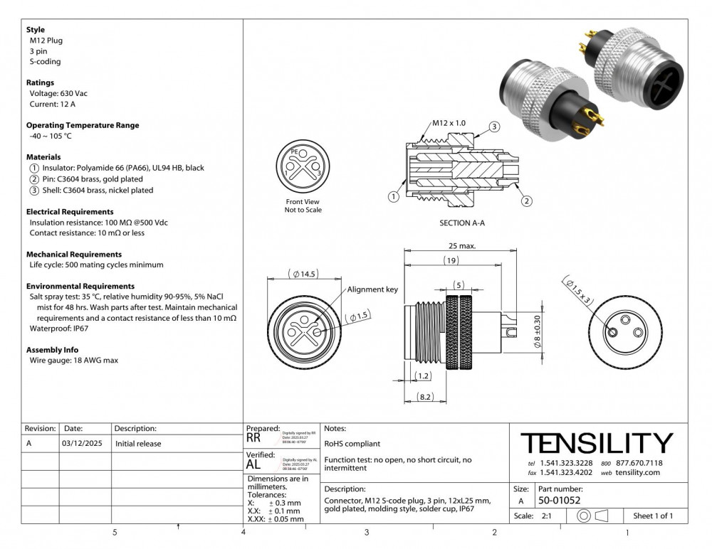 Technical drawing image for Tensility International 50-01052