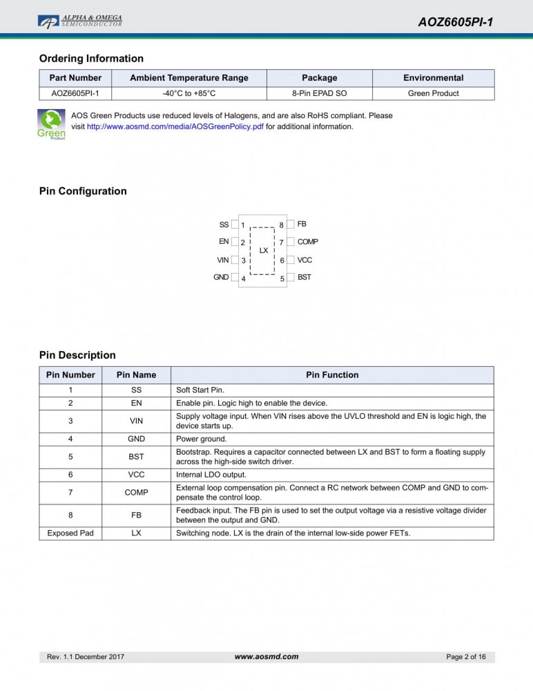 AOZ6605PI-1 datasheet page 2