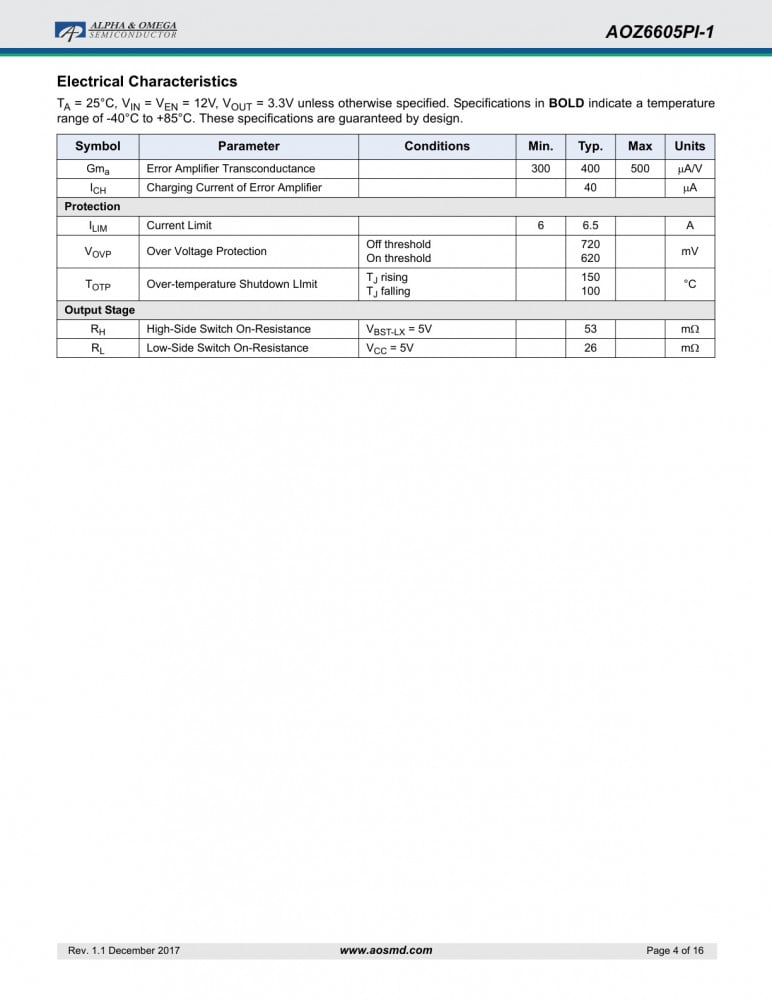 AOZ6605PI-1 datasheet page 4