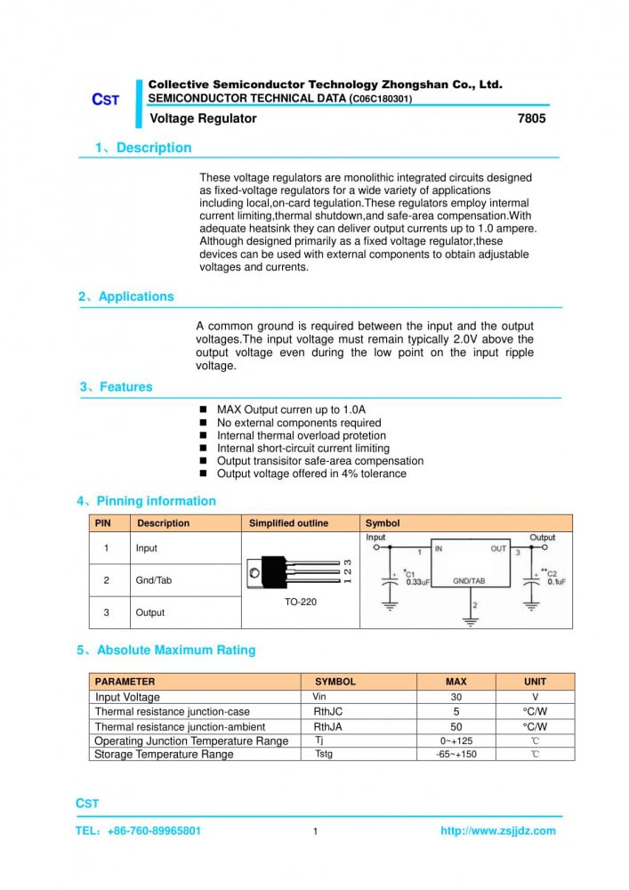 7805 technical document page 1