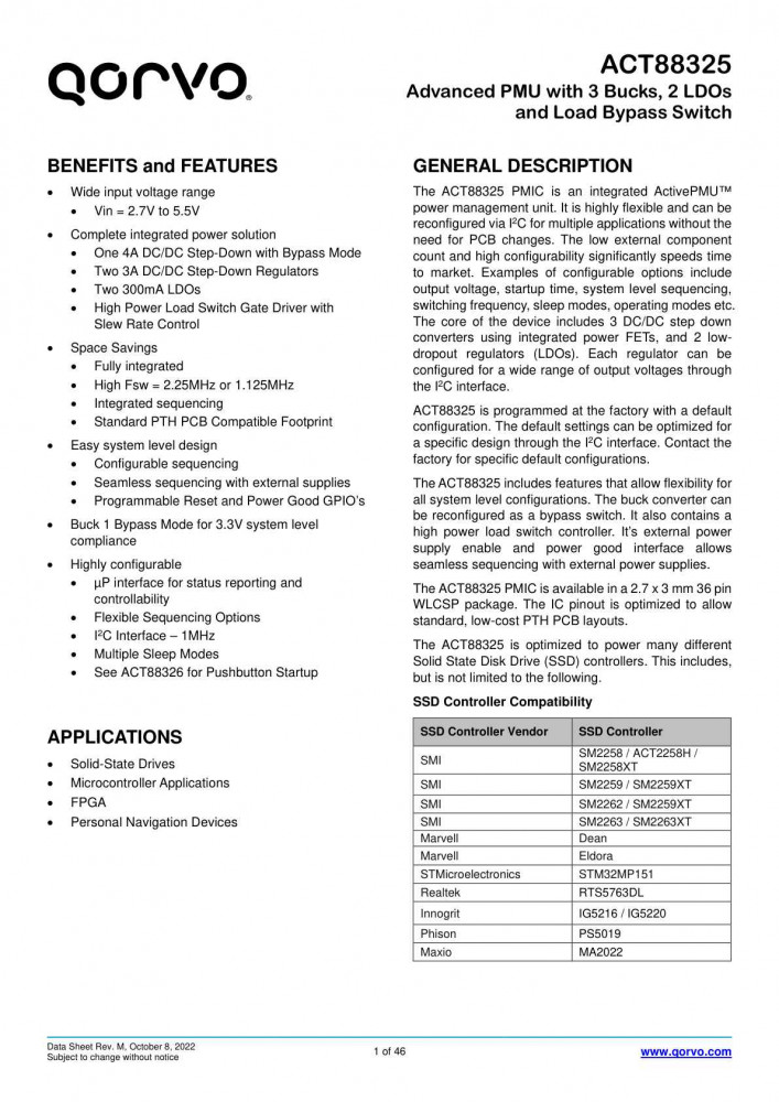 ACT88325VA105-T datasheet page 1