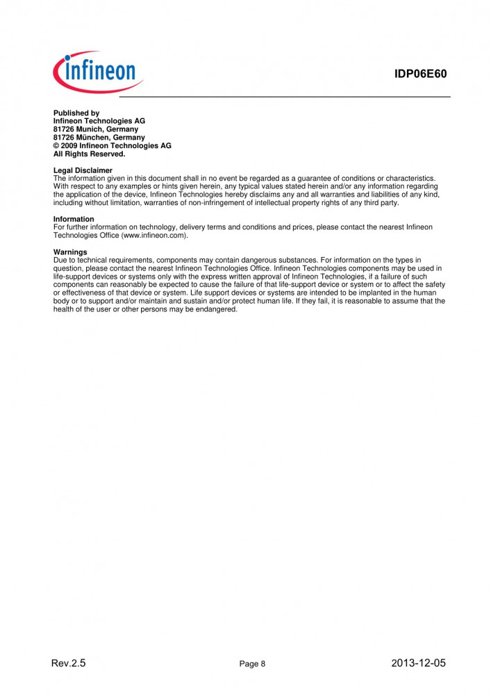 IDP06E60XKSA1 datasheet page 8