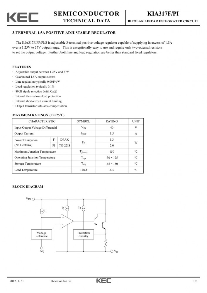 KIA317PI-U/PF datasheet page 1