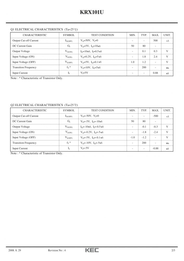 KRX101U-RTK/P datasheet page 2