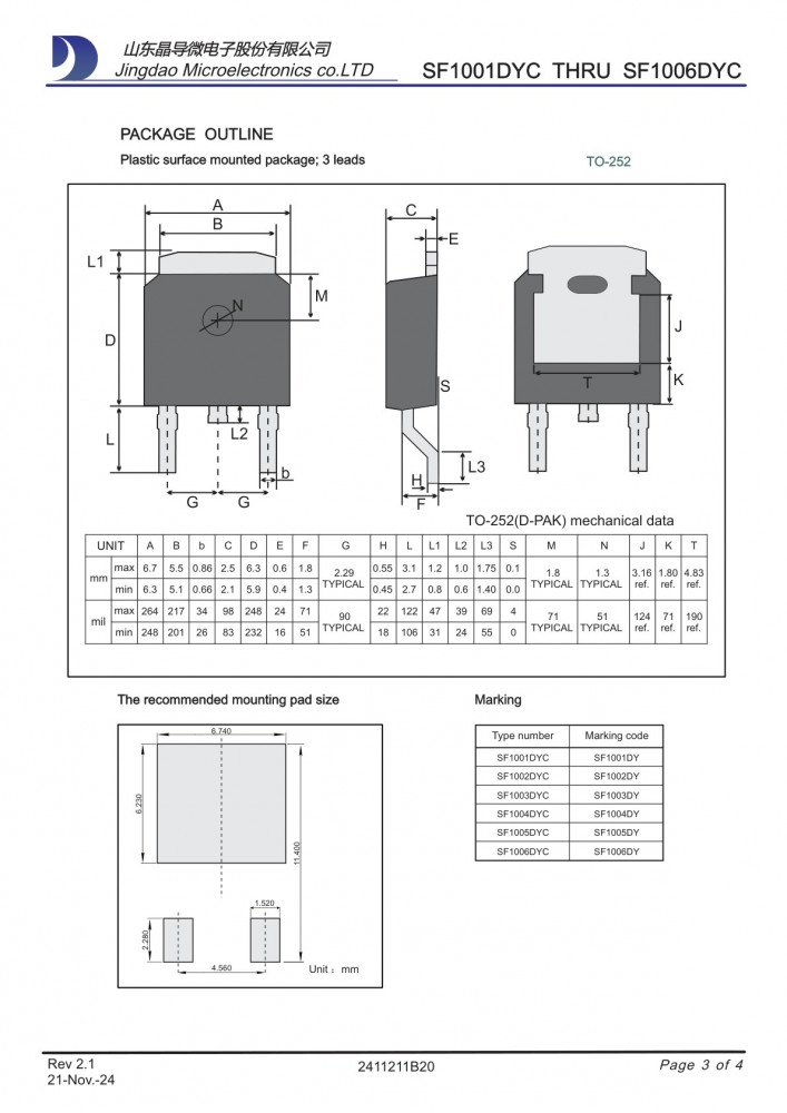 SF1006DYC datasheet page 3