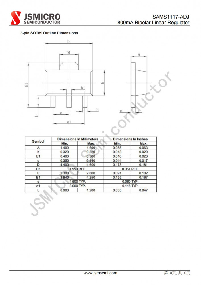 SAMS1117-ADJ datasheet page 10