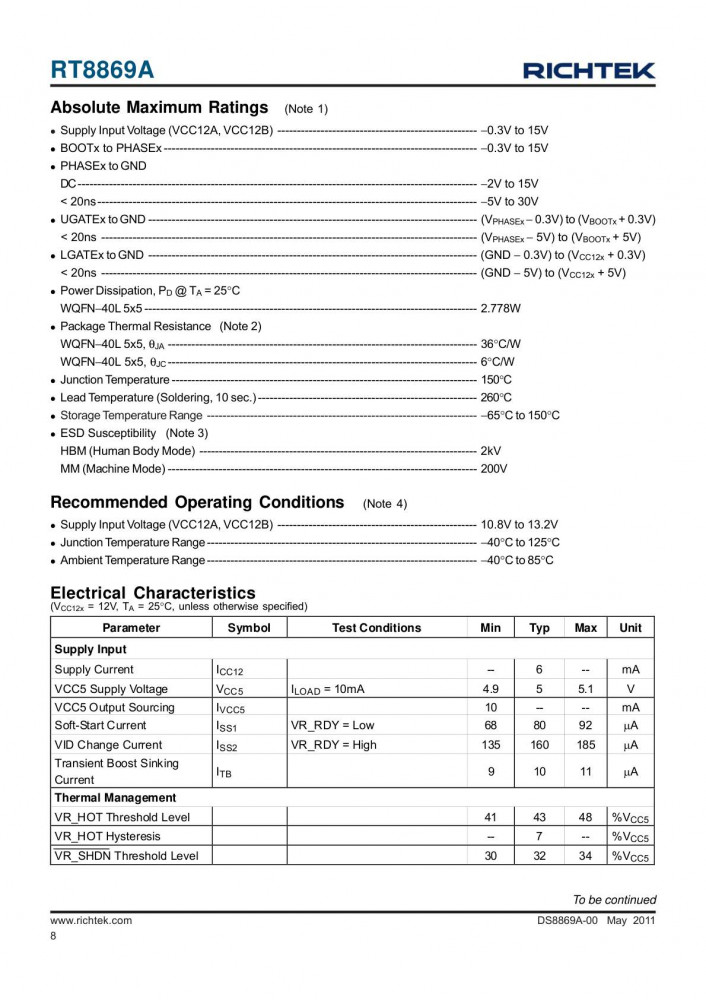 RT8869A technical document page 8
