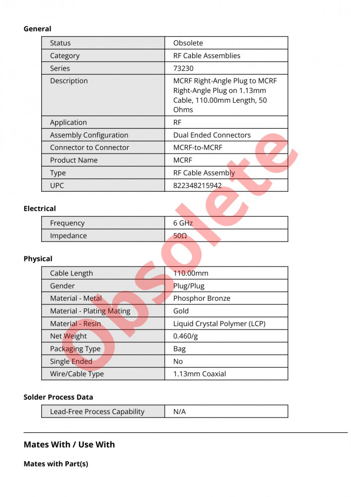 Technical document image 2 for MOLEX 734120231