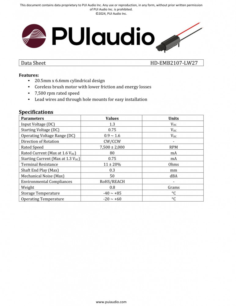 HD-EMB2107-LW27 datasheet page 1