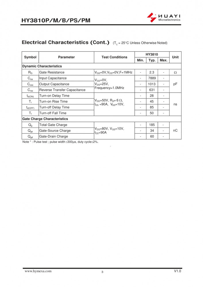 HY3810B datasheet page 3