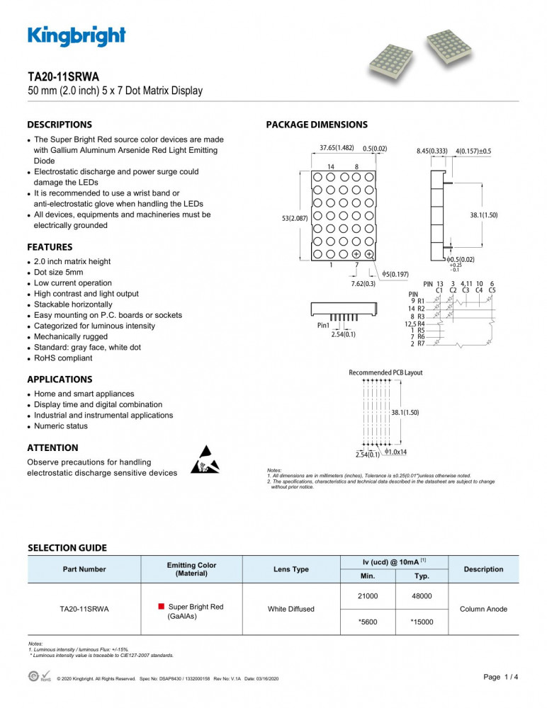 TA20-11SRWA technical document page 1