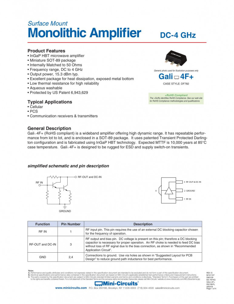 GALI-4F+ technical document page 1