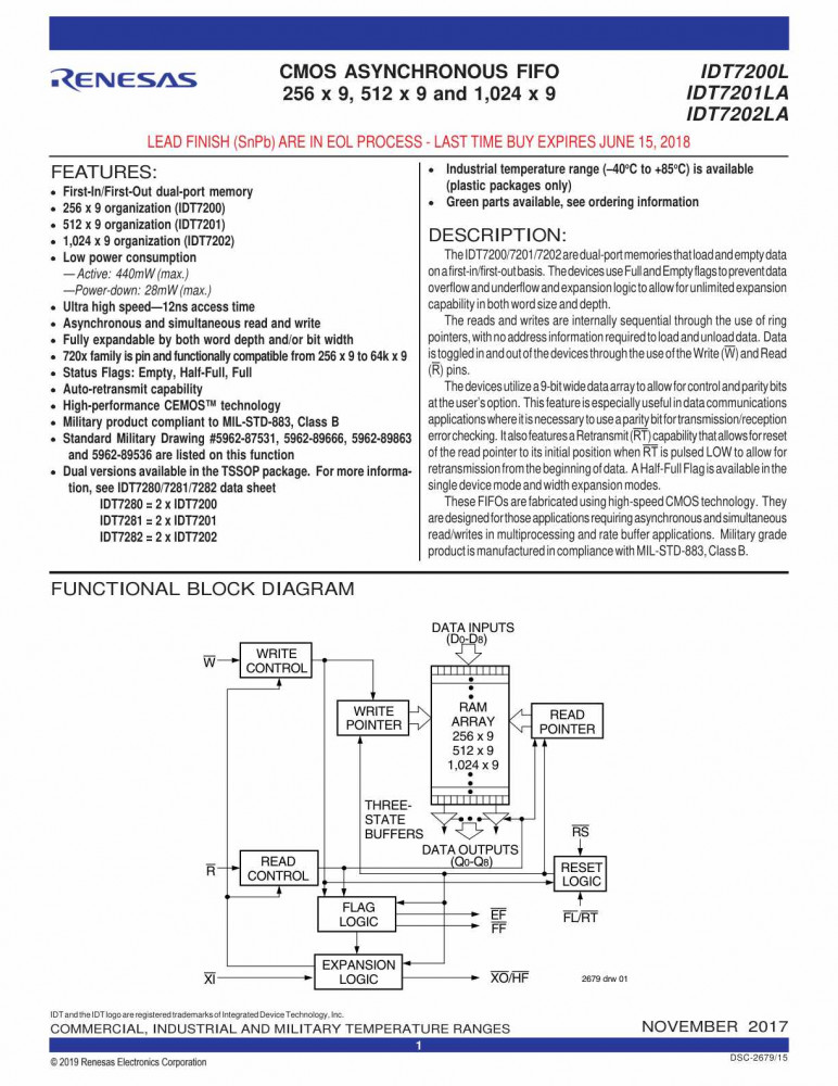7201LA30DB technical document page 1