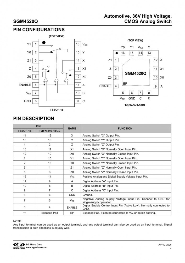 SGM4520Q datasheet page 4
