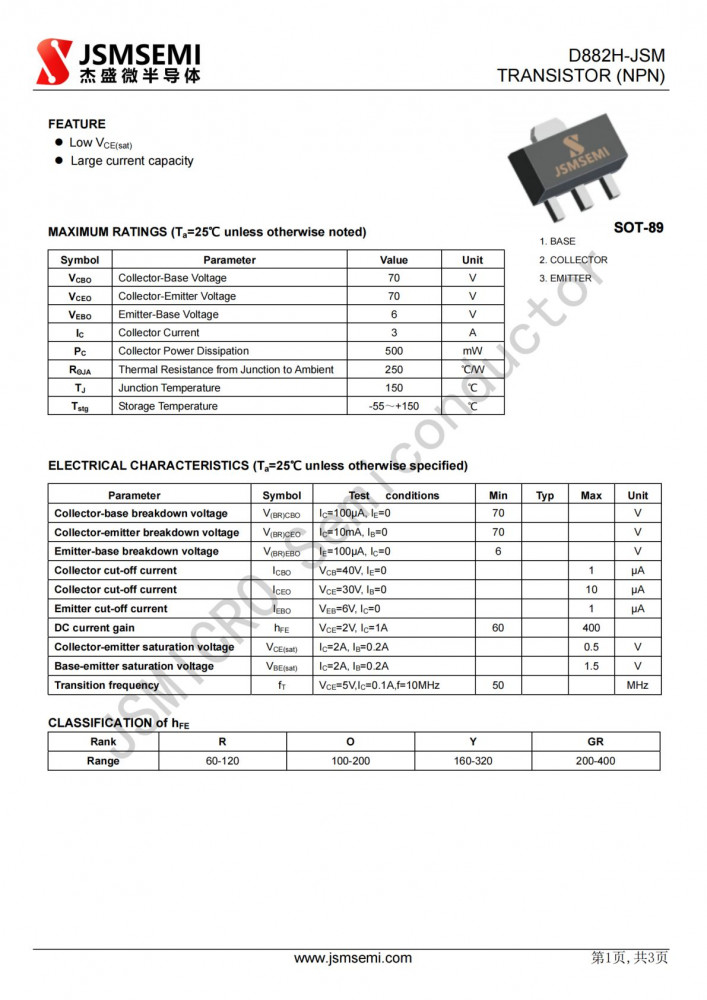D882H-JSM datasheet page 1