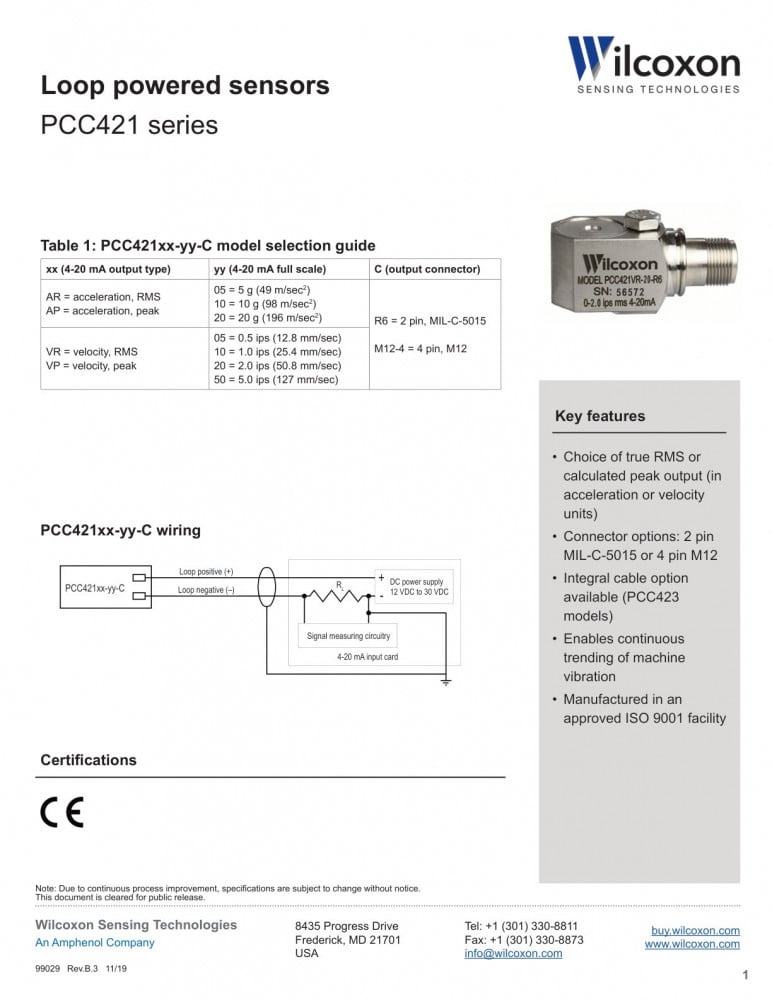 PCC421 series technical document page 1