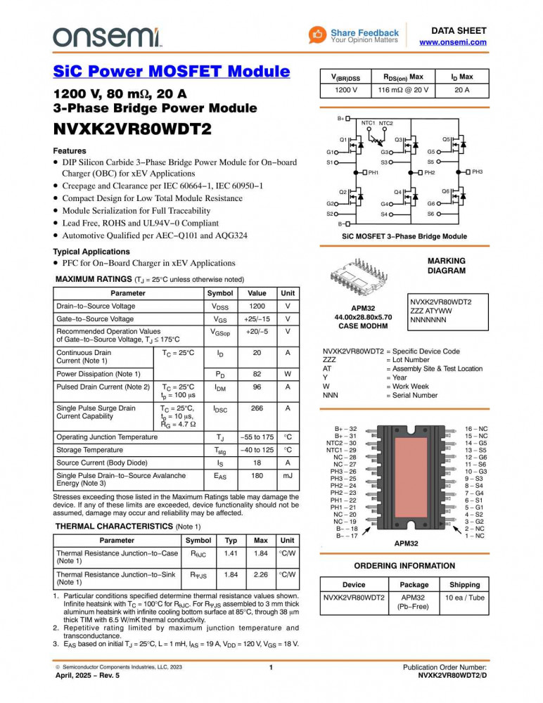 NVXK2VR80WDT2 datasheet page 1