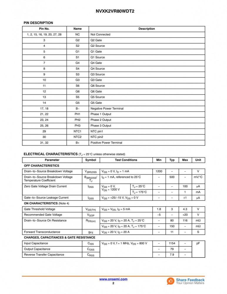 NVXK2VR80WDT2 datasheet page 2