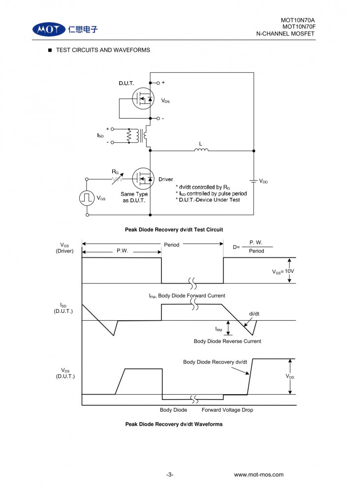 MOT10N70F datasheet page 3