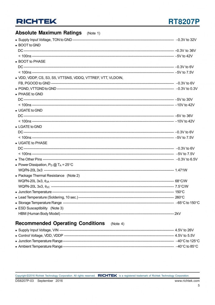 RT8207P datasheet page 5
