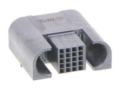 EXTreme Ten60Power Right-Angle Receptacle with Side Guides, 35 Signal Circuits, Press Fit Tail