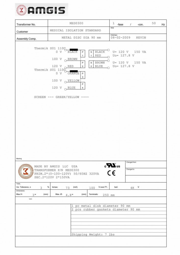 MED0300 technical drawing preview