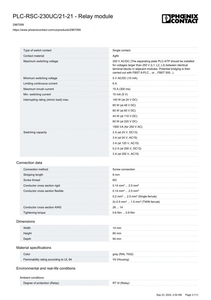 Phoenix Contact 2967099 documentation page 3