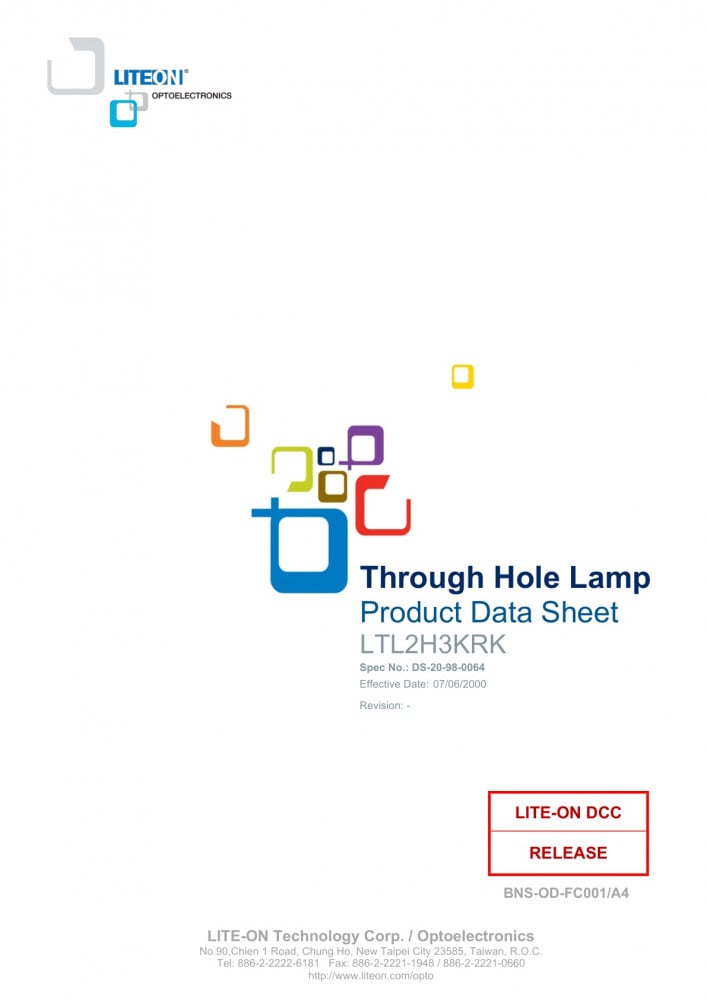 LTL2H3KRK datasheet page 1