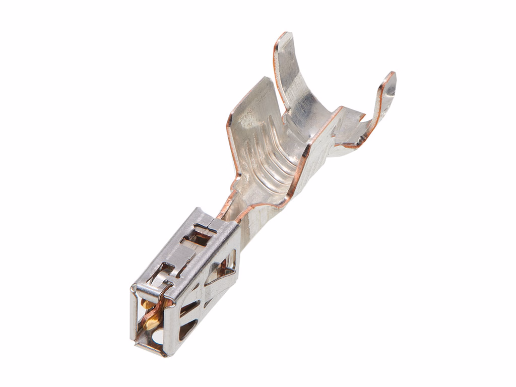 2.80mm, CMC CP Female Terminal, Tin Plated with Selective 1.27µm Gold in Contact Area, for Tab Dimensions 2.80mm by 0.80mm, Wire Size > 3.00-5.00mm² for sale