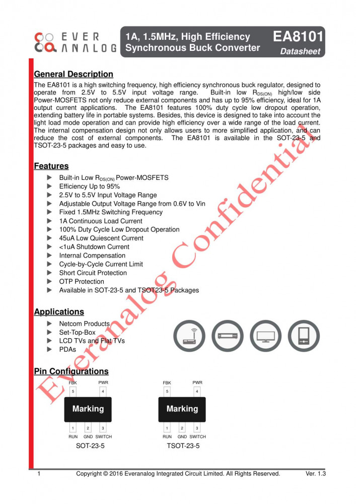 EA8101 datasheet page 1