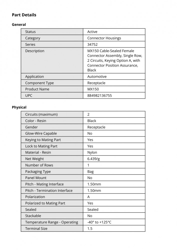 MOLEX 347520204 product document, page 2