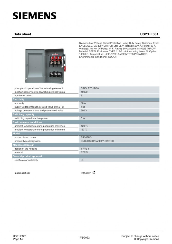 HF361 product documentation image 1