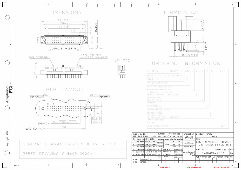 Amphenol 86094327614765ELF technical document preview