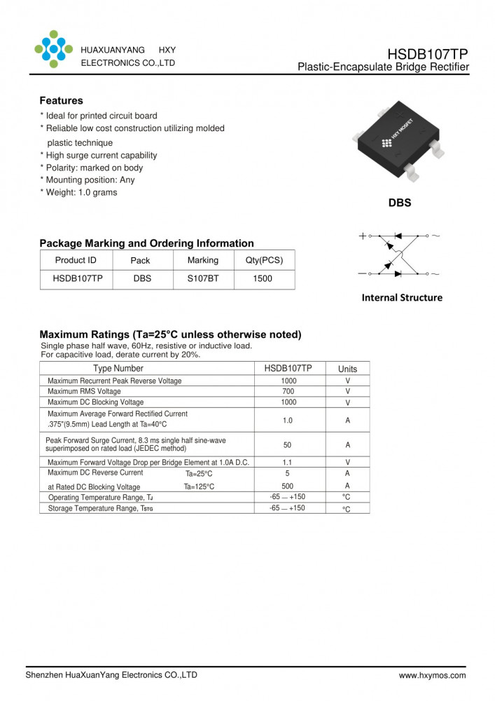 HSDB107TP datasheet page 1