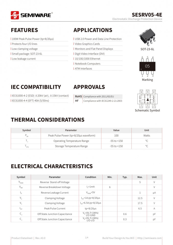SESRV05-4E technical document page 1