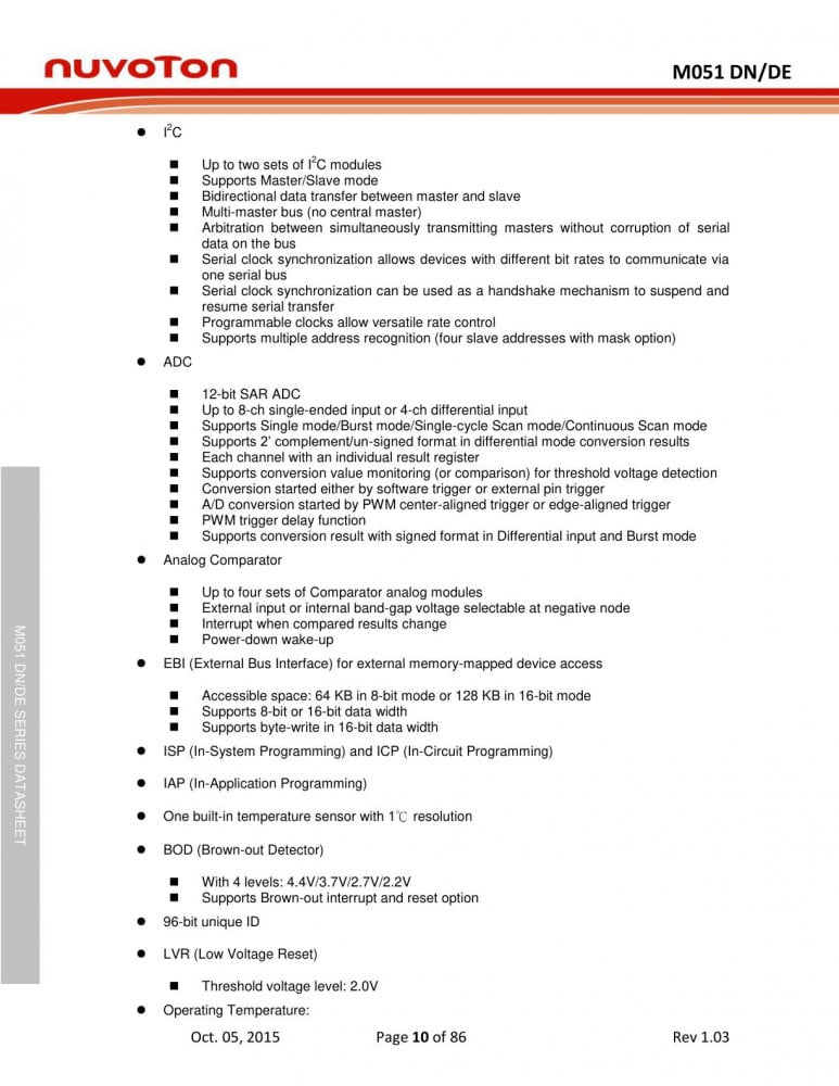 M051 DN/DE datasheet page 10