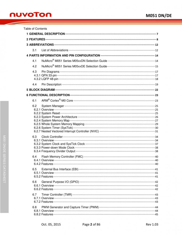 M051 DN/DE datasheet page 2