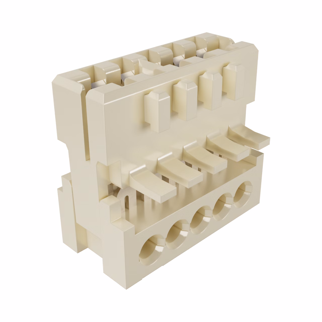 Appli-Mate RAST 2.5 Connector, 2.50mm Pitch, Female, 10 Circuits, Circuit 2 and 9 Voided, Latch at Circuit 2 and 9, Open Endwalls, Tin Plating