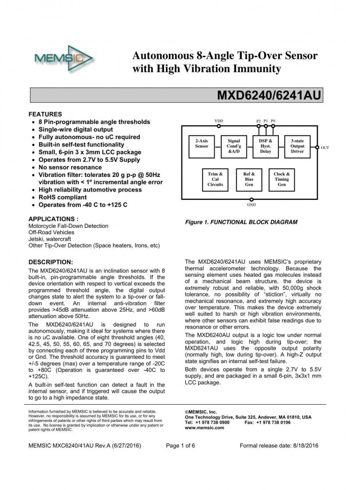 MXD6241AU datasheet page 1