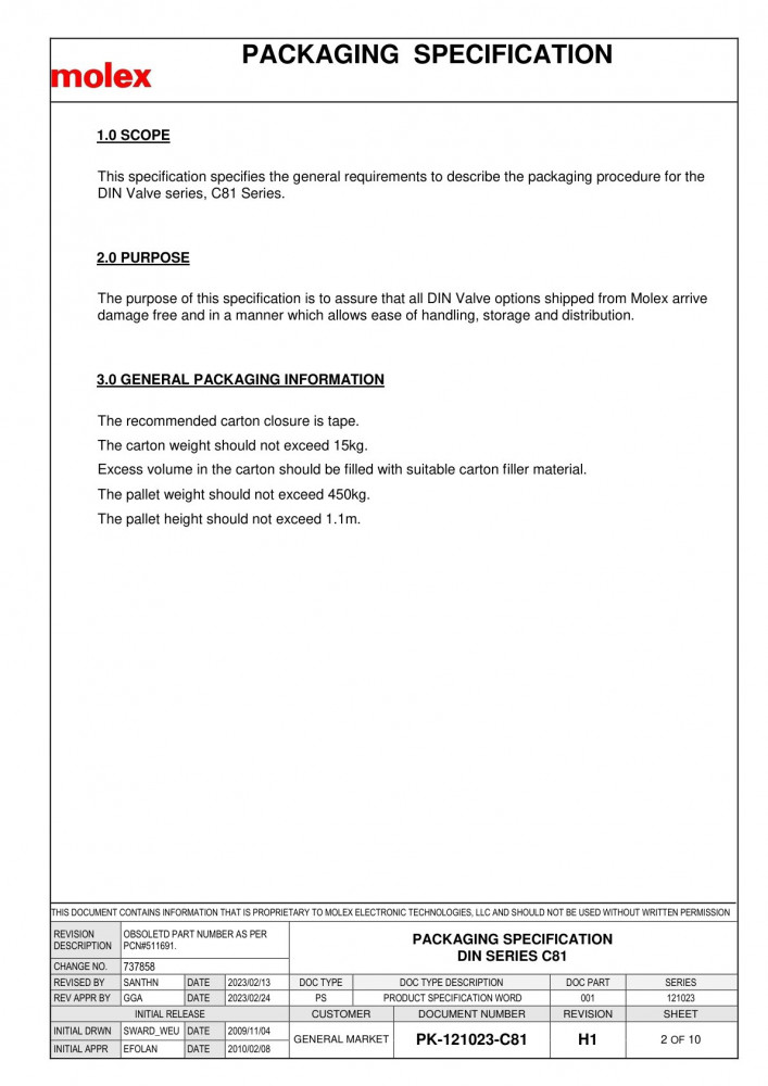 DIN Series C81 packaging specification, page 2