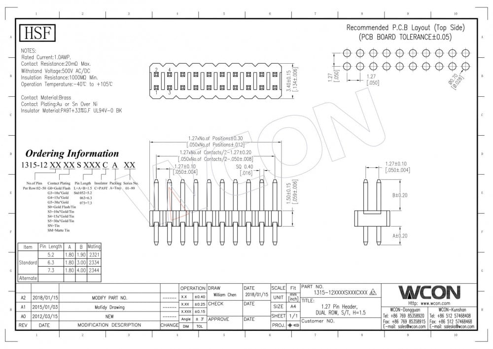 Wcon 1315-1205G0S076CA01 technical drawing