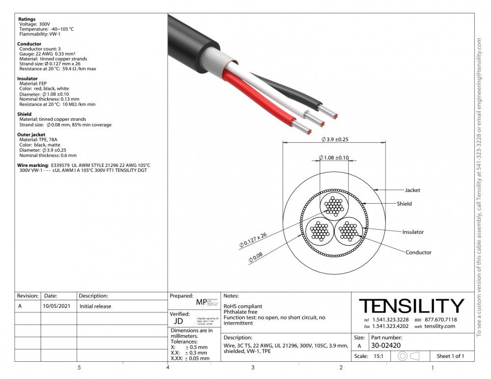 Tensility International 30-02420 product drawing